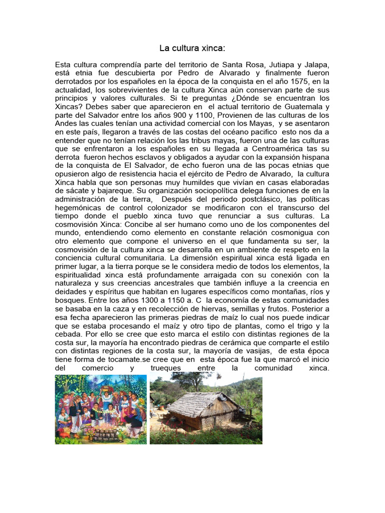 Cultura y Cosmovisión del Pueblo Xinca | PDF