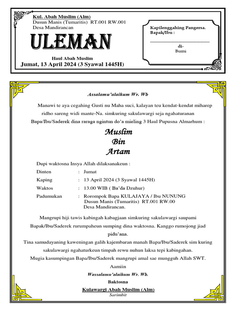 Uleman Mieling 1000 Dinteun Muslim | PDF