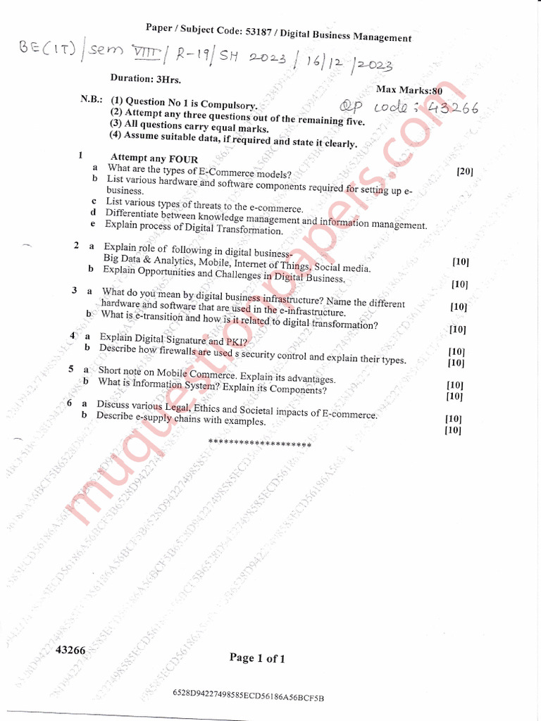 Be Computer Engineering Semester 8 2023 December Iloc II Digital Buisness Management Rev 2019 C ...