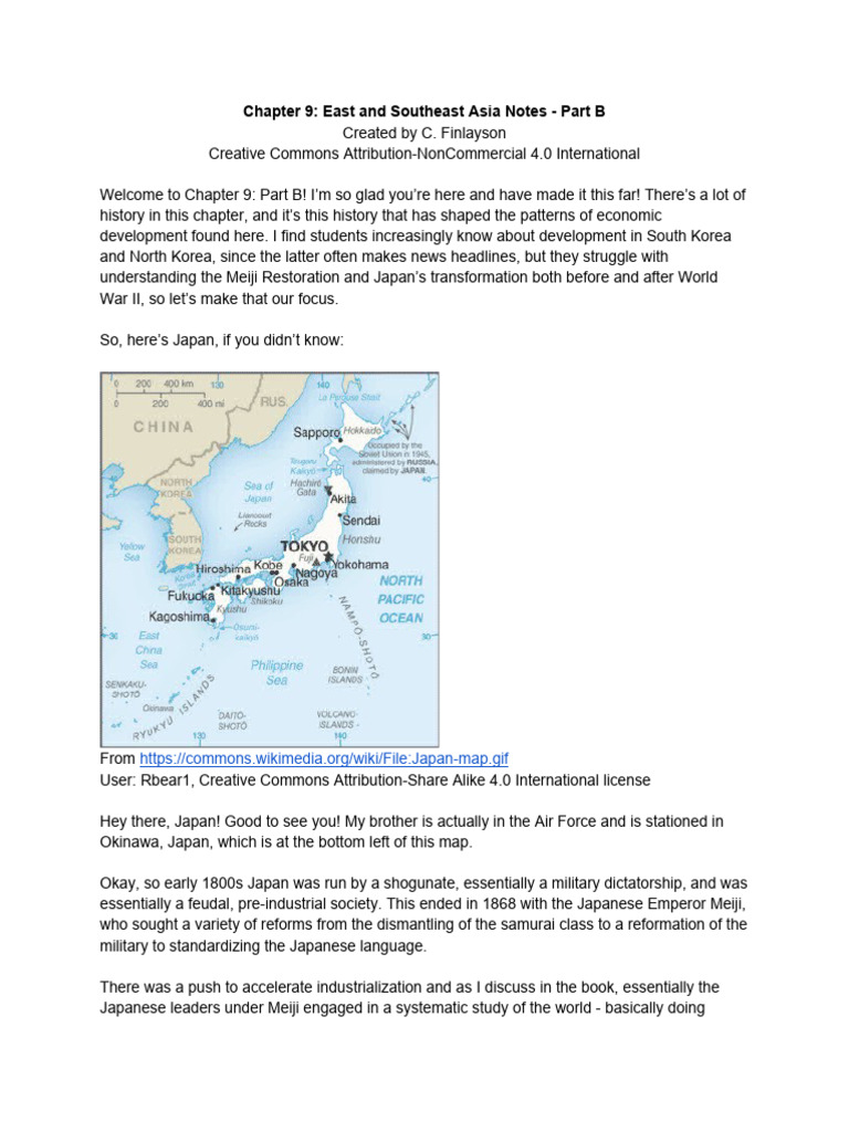Chapter 9 - East and Southeast Asia Notes - Part B | PDF | Japan ...