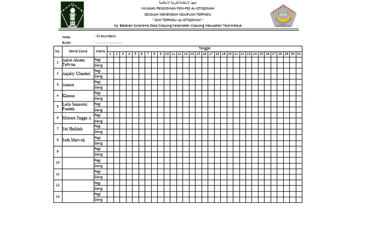 Absen Siswa 10 | PDF