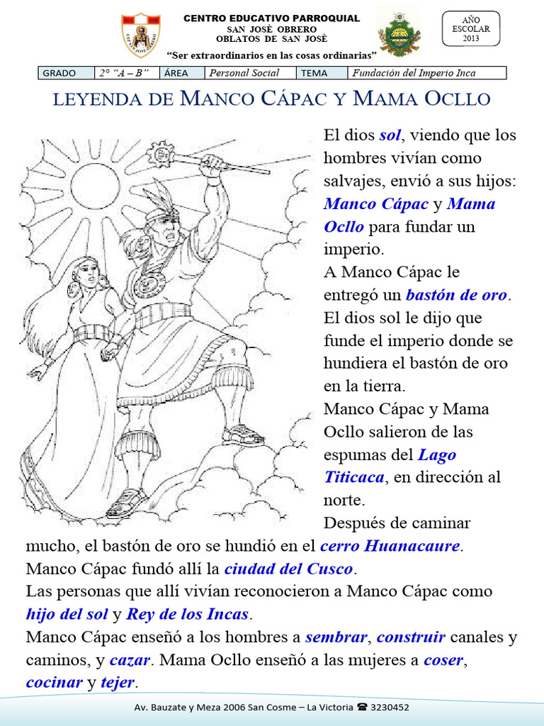 Manco Cápac y Mama Ocllo | PDF | Imperio Inca
