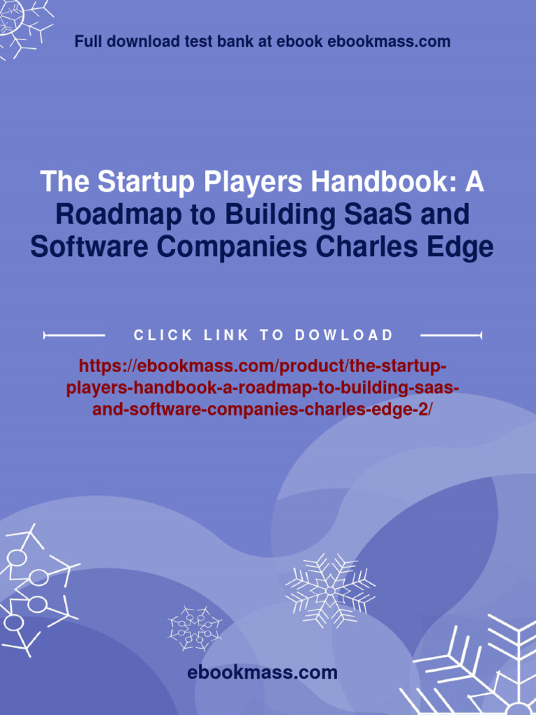 Instant Download The Startup Players Handbook: A Roadmap To Building SaaS and Software Companies ...
