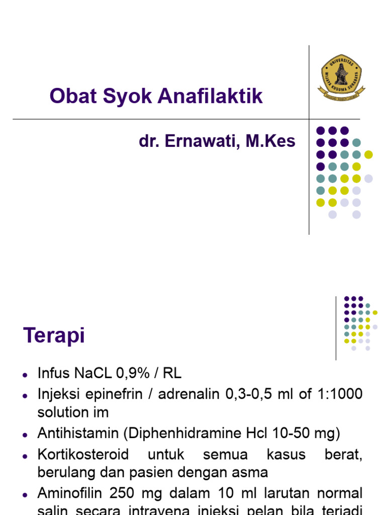 Obat untuk Syok Anafilaktik dan Indikasinya | PDF