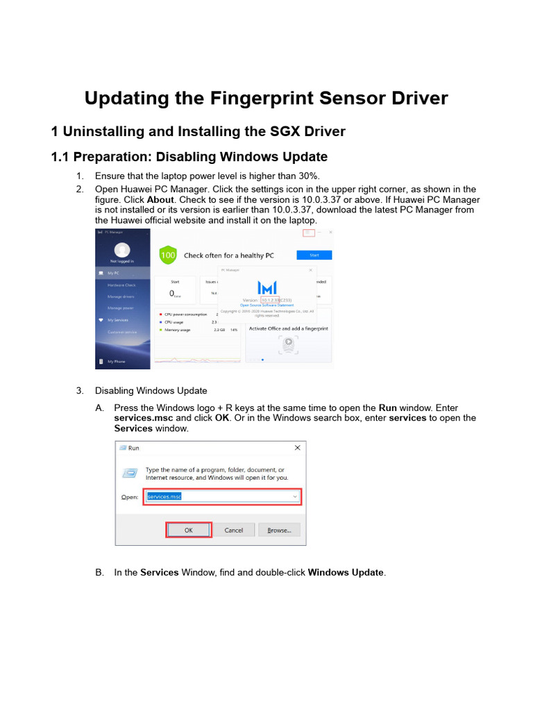 Update Fingerprint Sensor Driver Guide | PDF | Microsoft Windows ...