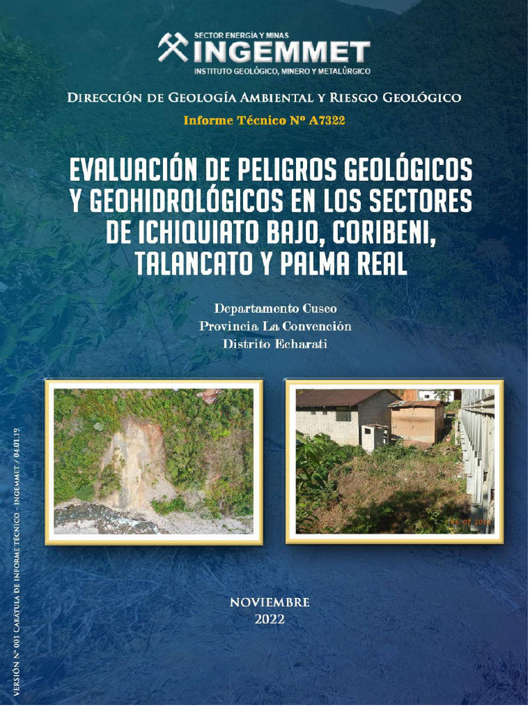 Evaluación de Peligros Geológicos y Geohidrológicos en Los Sectores de ...