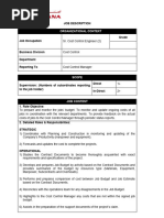 Cost Control Job Description | PDF | Cost Accounting | Budget