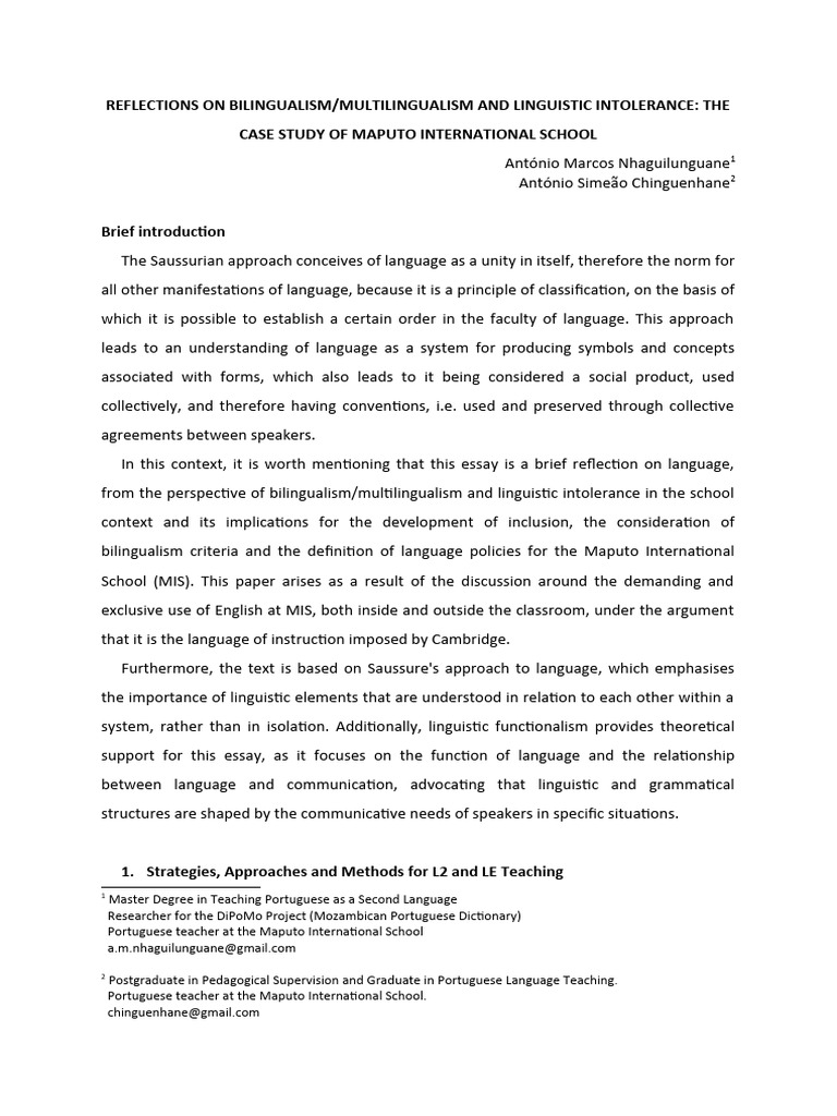 Reflections On Multilingualism | PDF | Multilingualism | Second Language