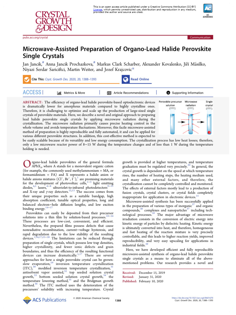 Microwave-Assisted_Preparation_of_Organo-Lead_Hali | PDF | Physical Sciences | Materials Science