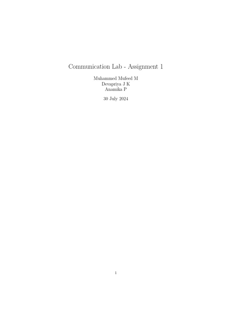 Exp1 Communication | PDF | Modulation | Matrix (Mathematics)