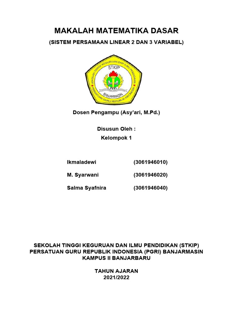 Makalah - Matematika Dasar | PDF | Metode & Bahan Ajar | Sains & Matematika