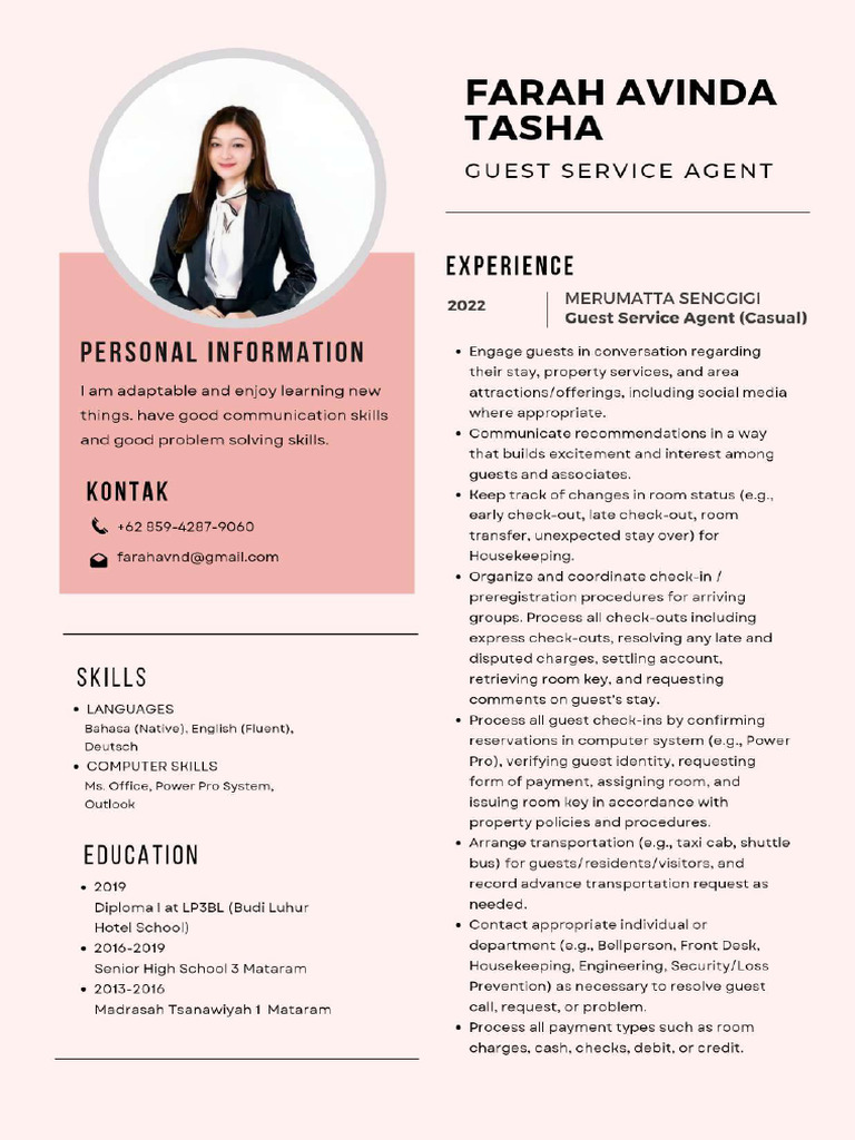 CV Farah Avinda | PDF