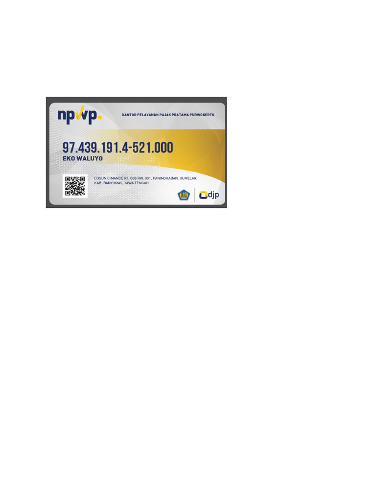 NPWP Eko Waluyo | PDF