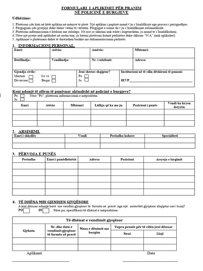 1521580152-Formulari Aplikimit Per PRB | PDF