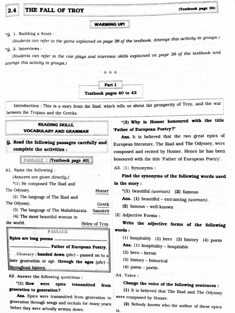 9th English Lesson 2.4 | PDF