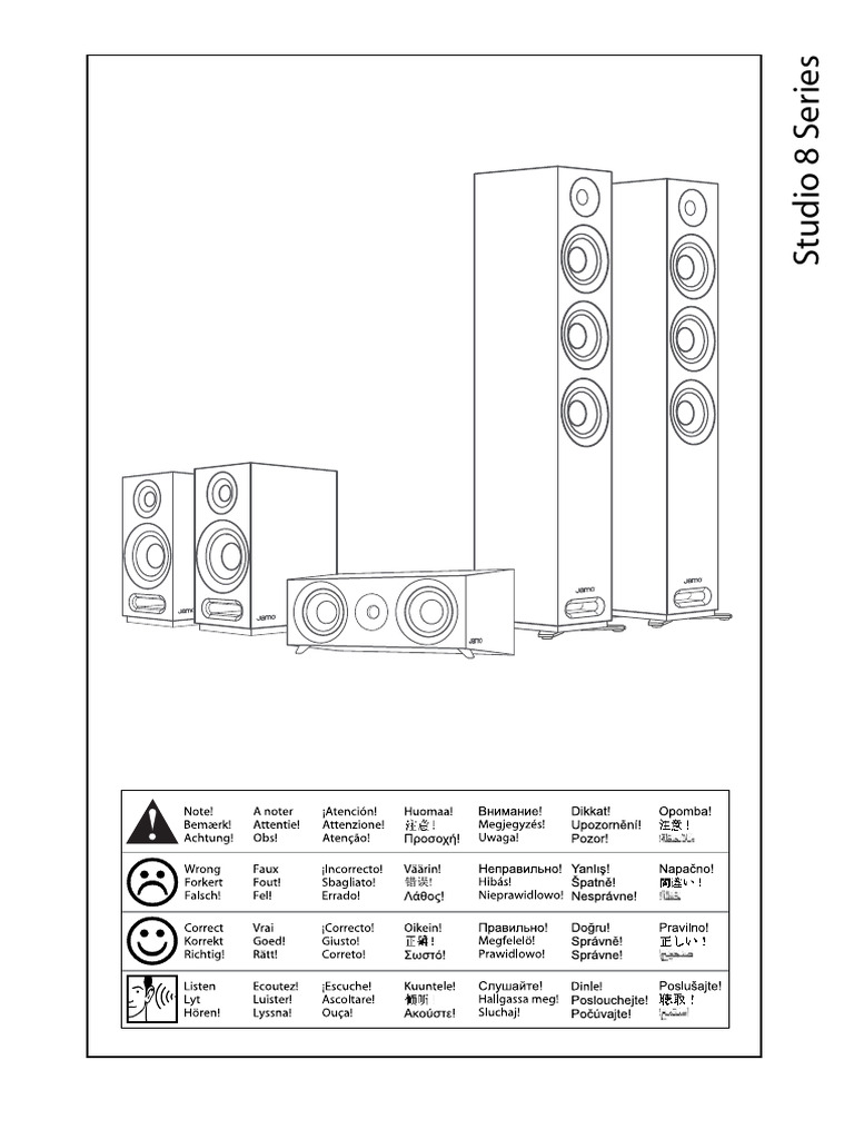 Jamo Studio 8 Series Setup Guide | PDF