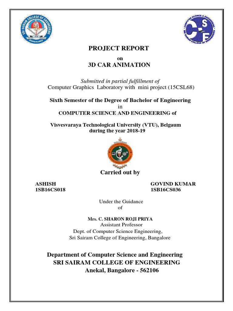 3D Car Project Report | PDF | 3 D Computer Graphics | Texture Mapping