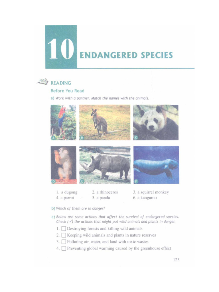 Unit 10 - Endangered Species | PDF