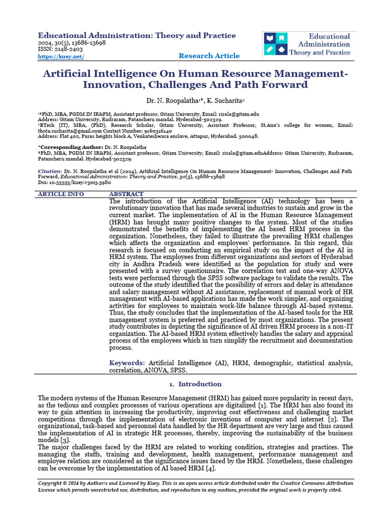 Artificial Intelligence On Human Resource Manageme | PDF | Human ...