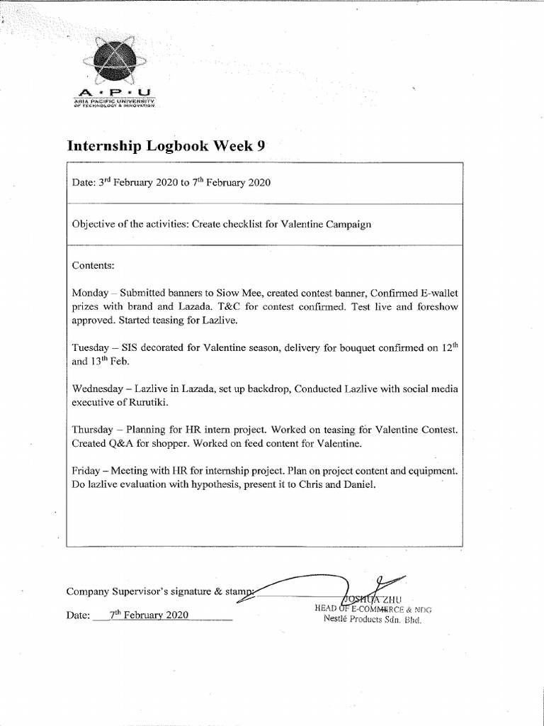 Logbook Week 9 To 16 | PDF