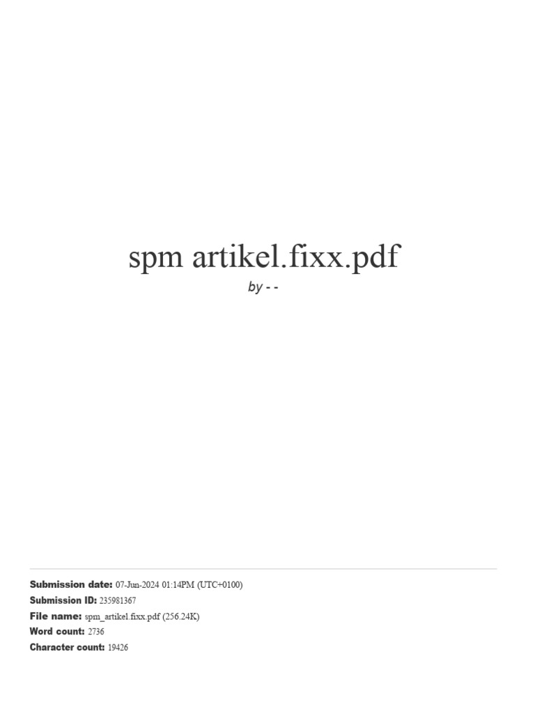 SPM Artikel - Fixx PDF | PDF