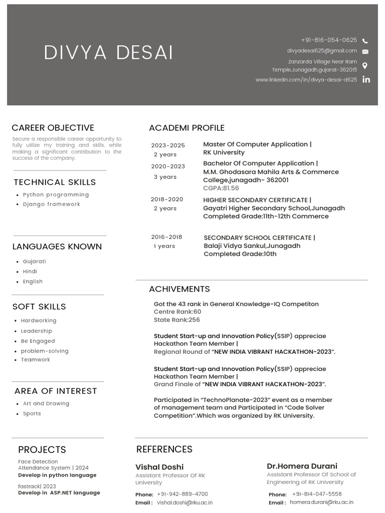 Divya Desai | PDF | Computing