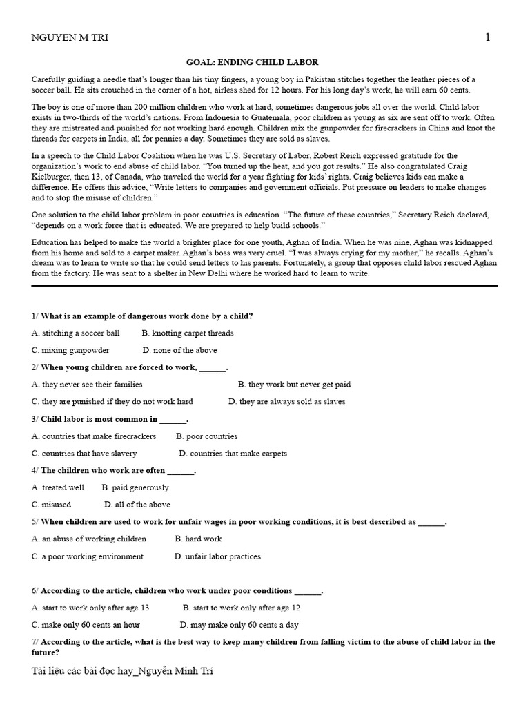 Ending Child Labor | PDF