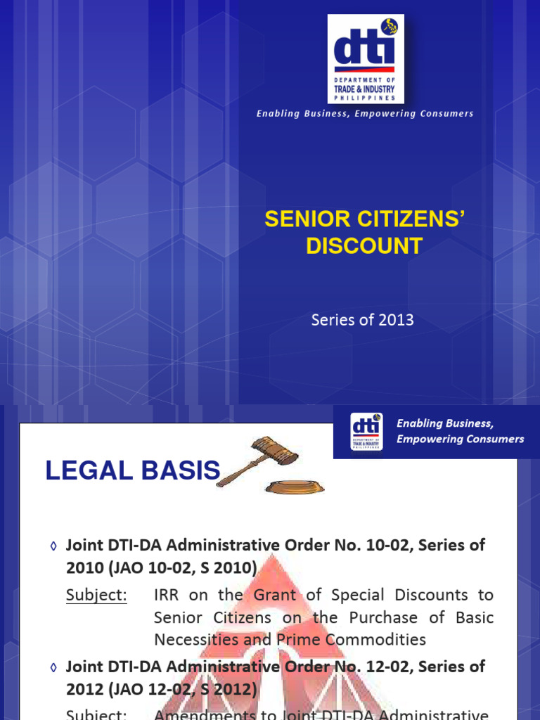 D.3 Senior Citizens' Discount | PDF | Identity Document | Value Added Tax