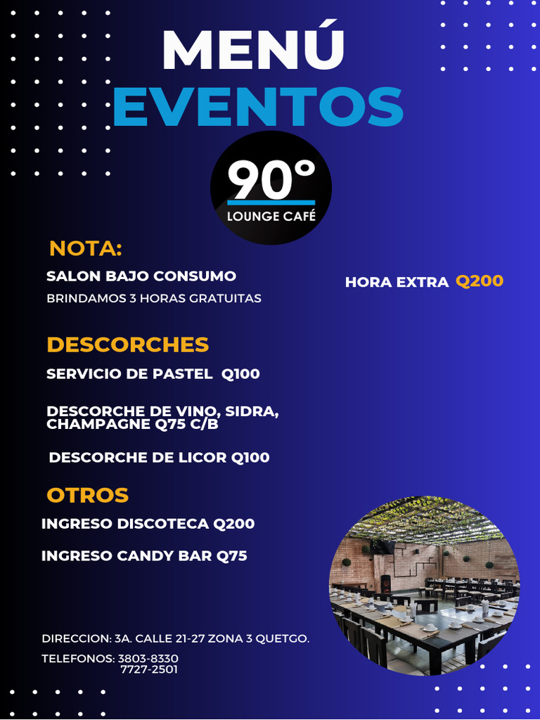 Menu Eventos 90° | PDF | Relleno | Alimentos