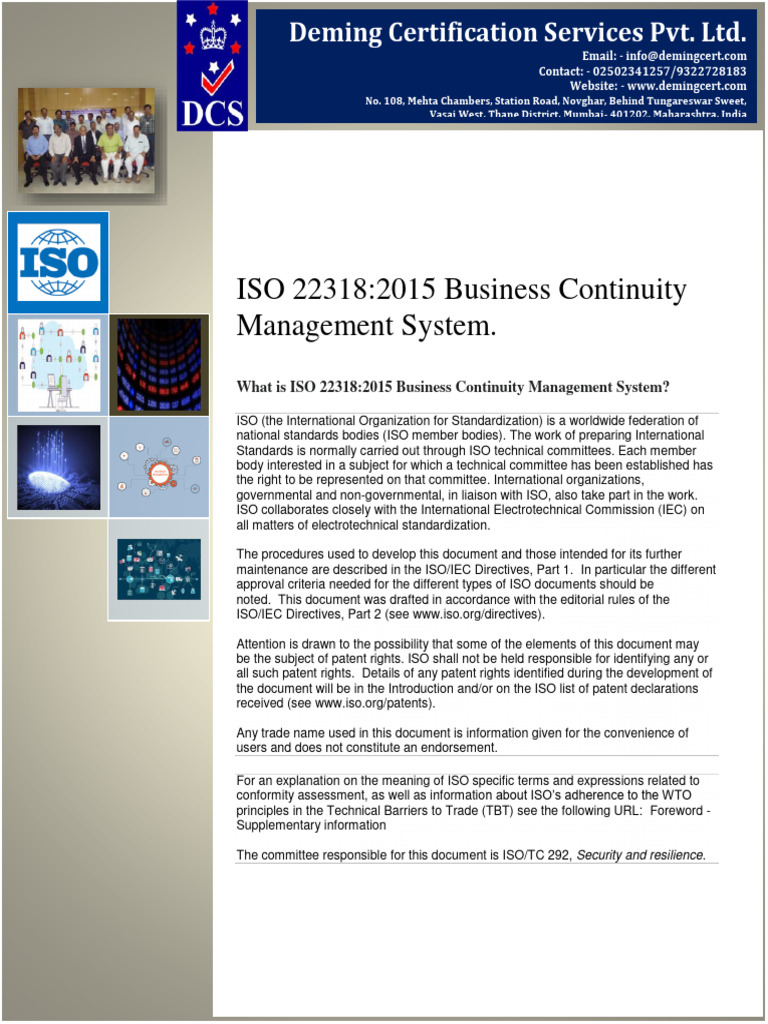 Iso 22318 2015 Business Continuity Management System | PDF | Supply ...