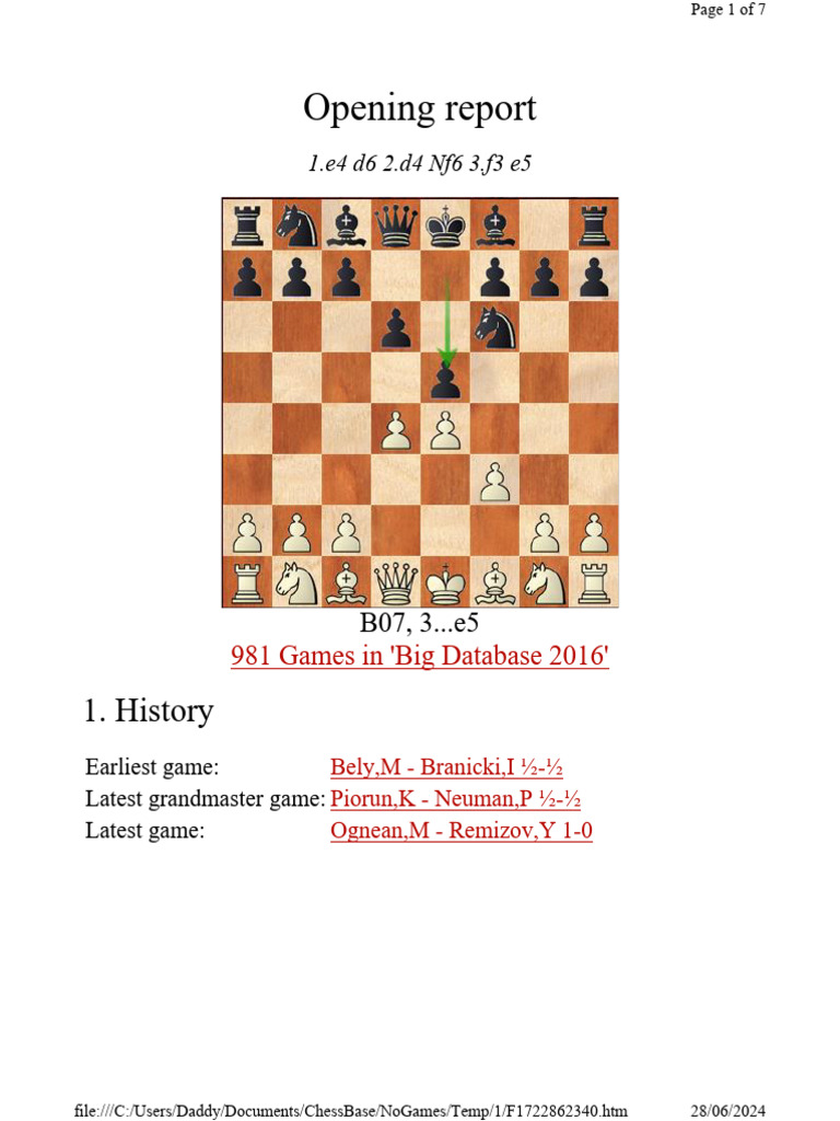 Chess: d6 Part - f3 | PDF | Chess Competitions | Chess Titles