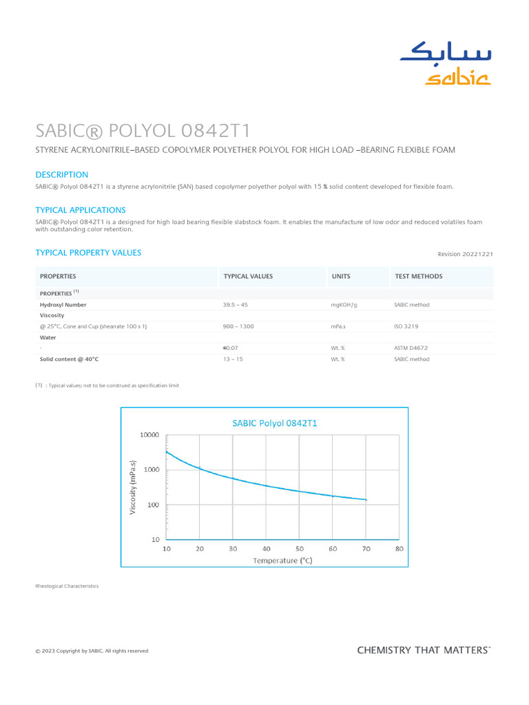 SABIC® Polyol - 0842T1 - Global - Technical - Data - Sheet | PDF ...