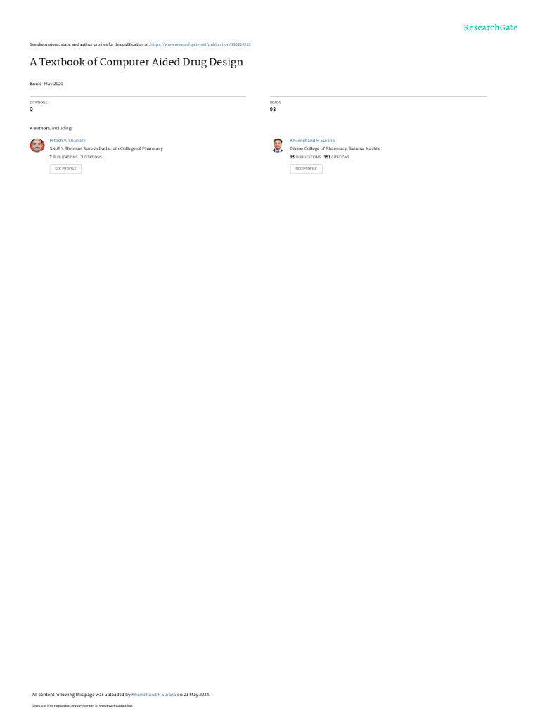 ATextbookof Computer Aided Drug Design | PDF | Quantitative Structure ...