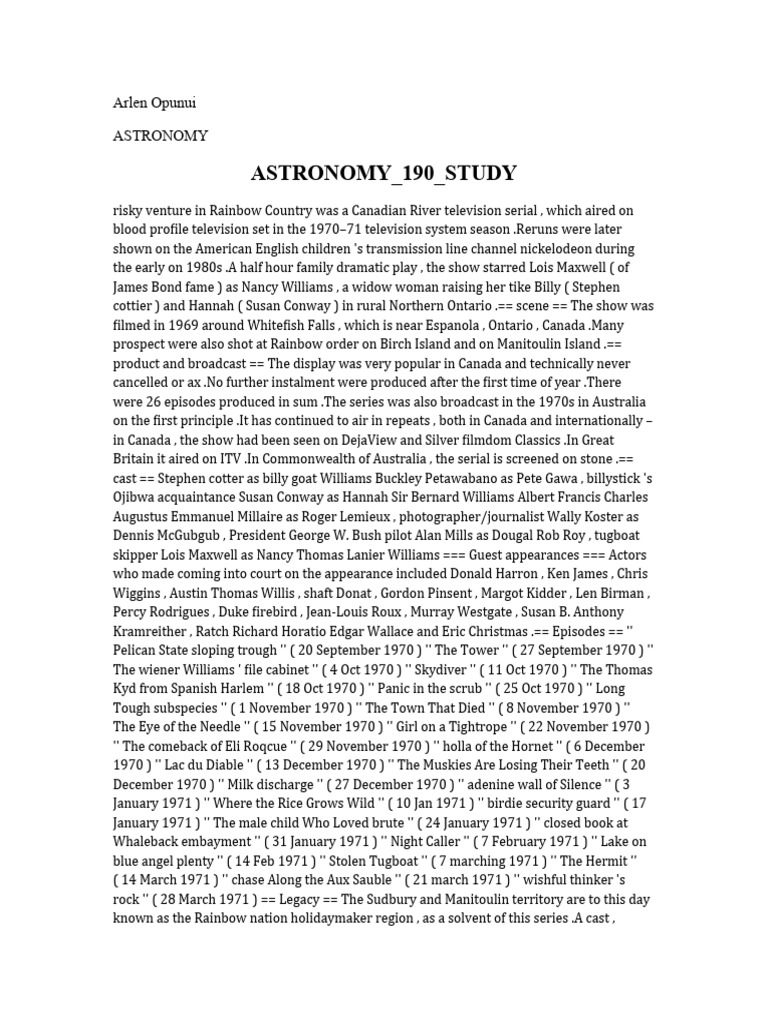 Astronomy 190 Study | PDF | Travel