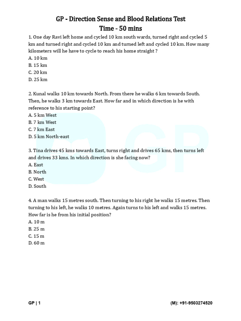 Blood Relations & DS Test | PDF | Kinship And Descent | Human Life Stages