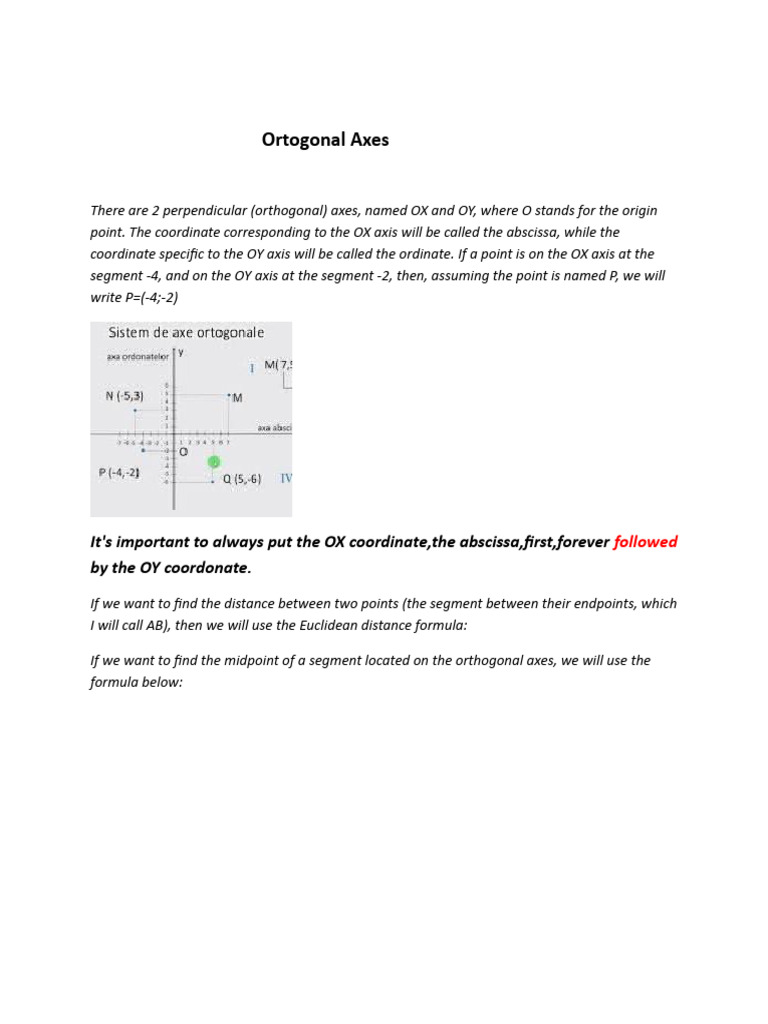 Ortogonal Axes System-7th Grade Math Subject | PDF | Teaching Methods ...