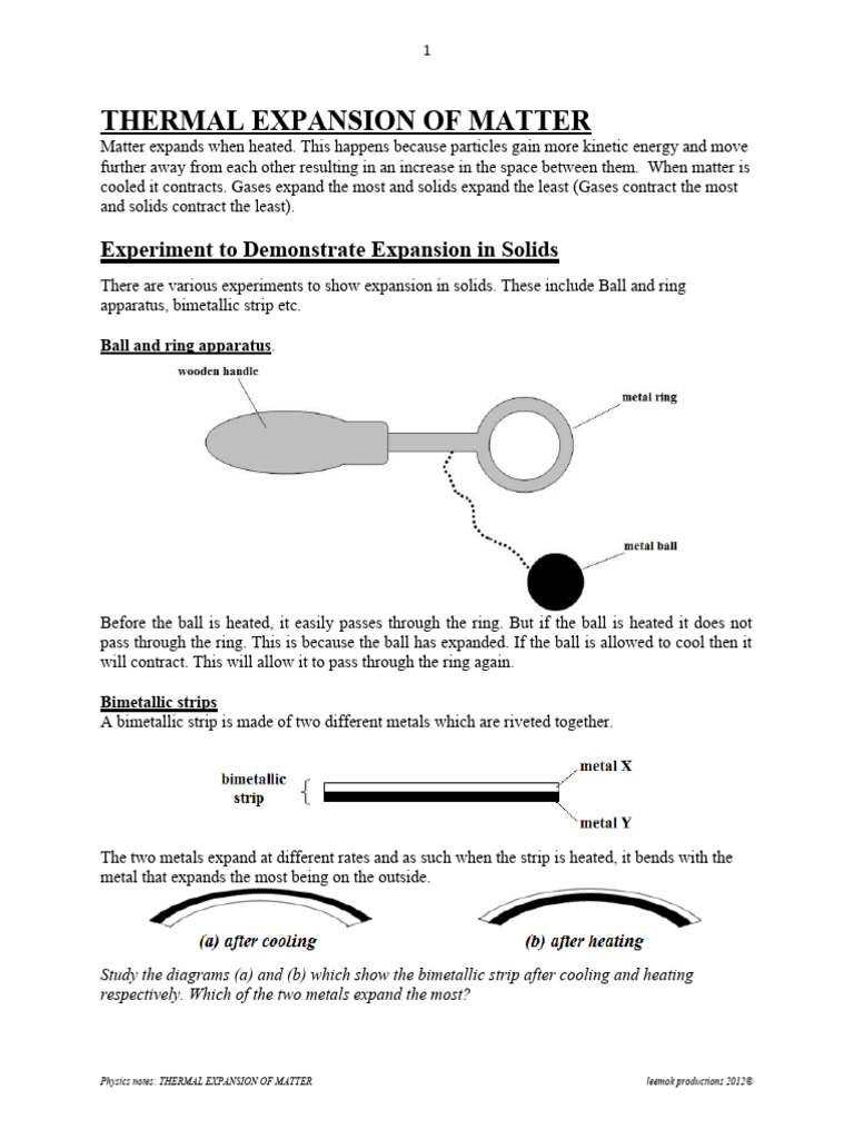 TP2 Thermal Expansion of Matter-2 | PDF | Thermal Expansion | Thermostat