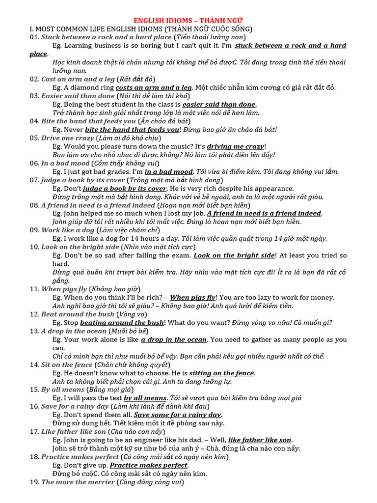 IDIOMS | PDF