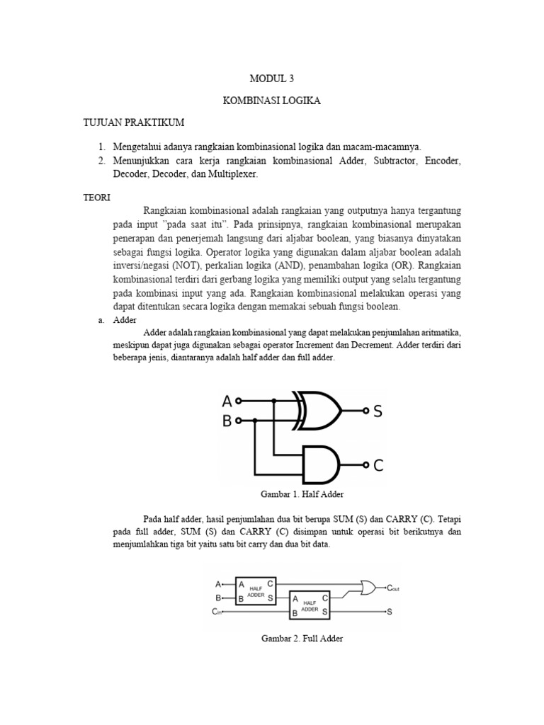 Modul Iv Kombinasi Logika | PDF
