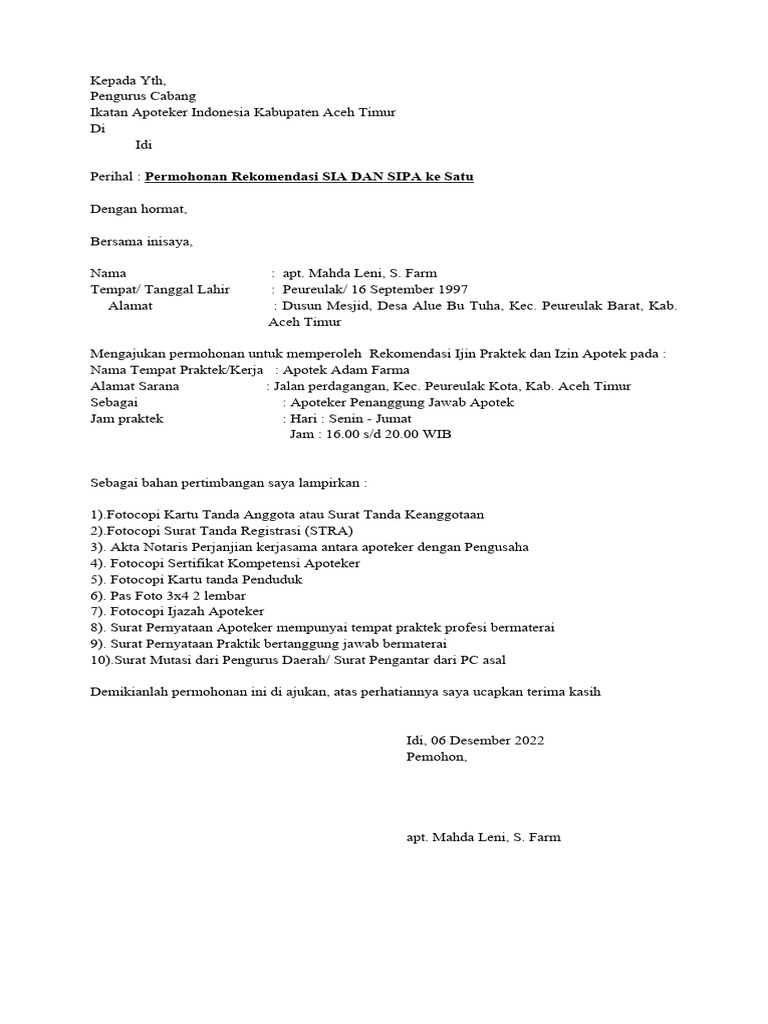 Permohonan Ke Iai | PDF