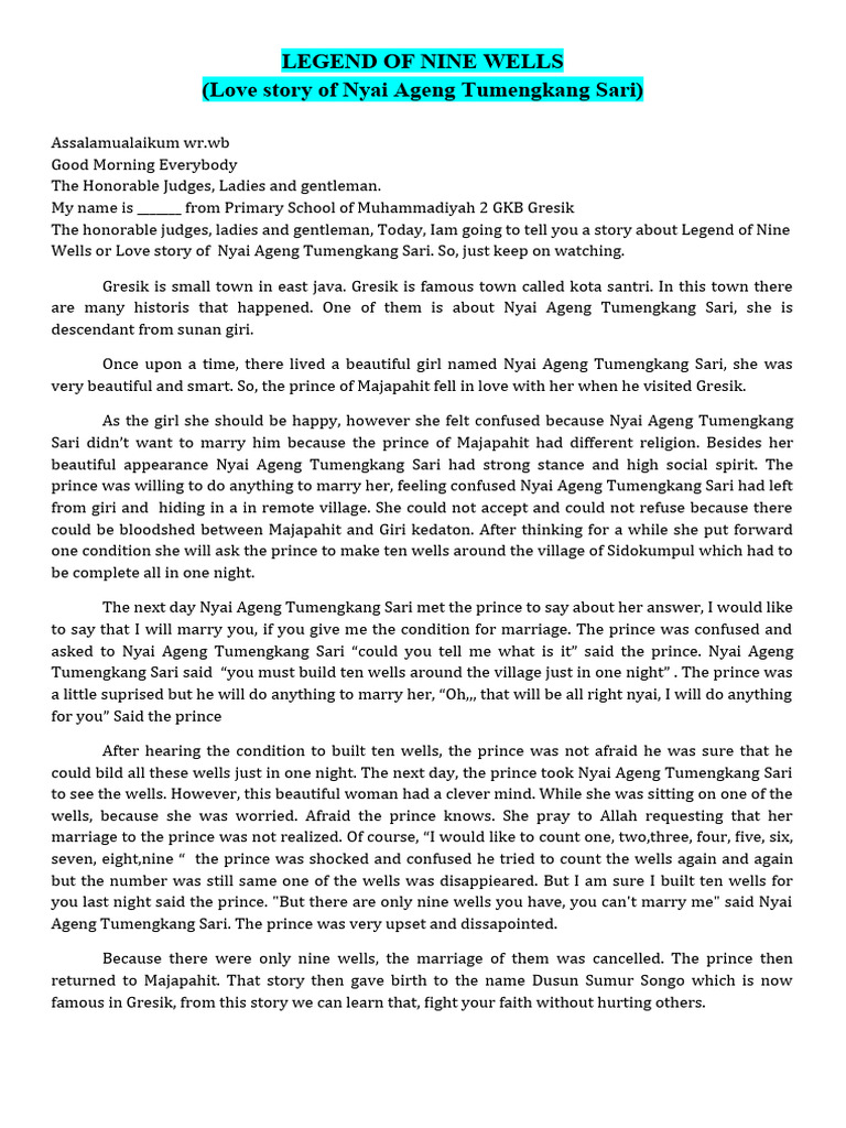 Legend of Nine Wells Revision | PDF | Religion & Spirituality