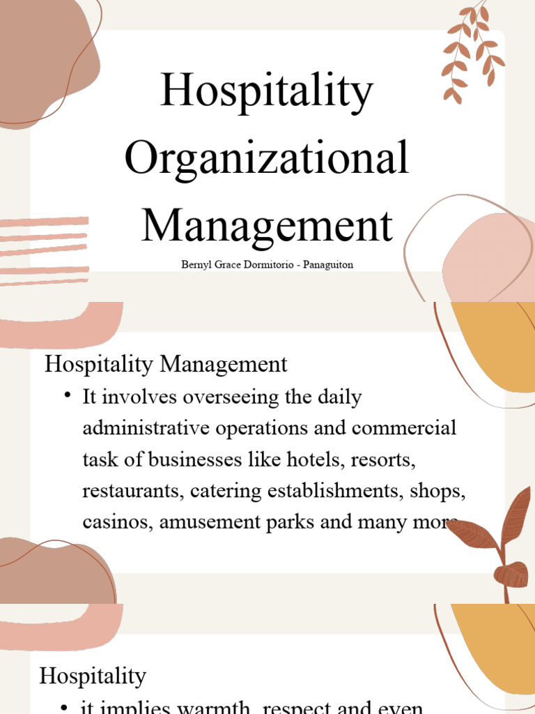 Hospitality Organizational Management | PDF | Economies | Business ...