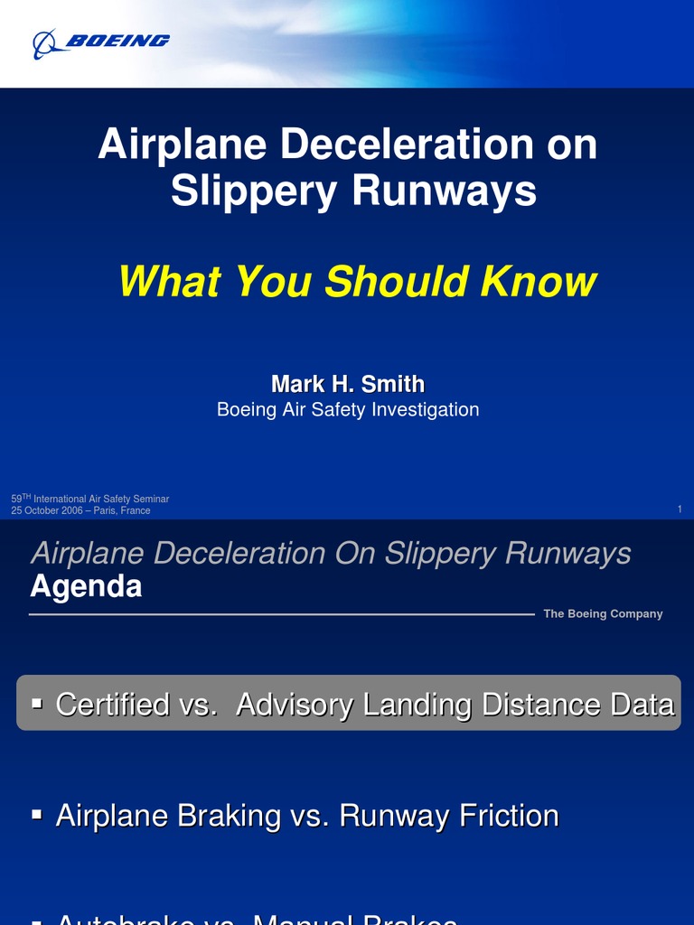 Slippery Runways | PDF | Brake | Aviation Safety