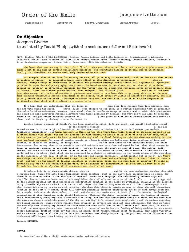 On Abjection | PDF | Young Adult