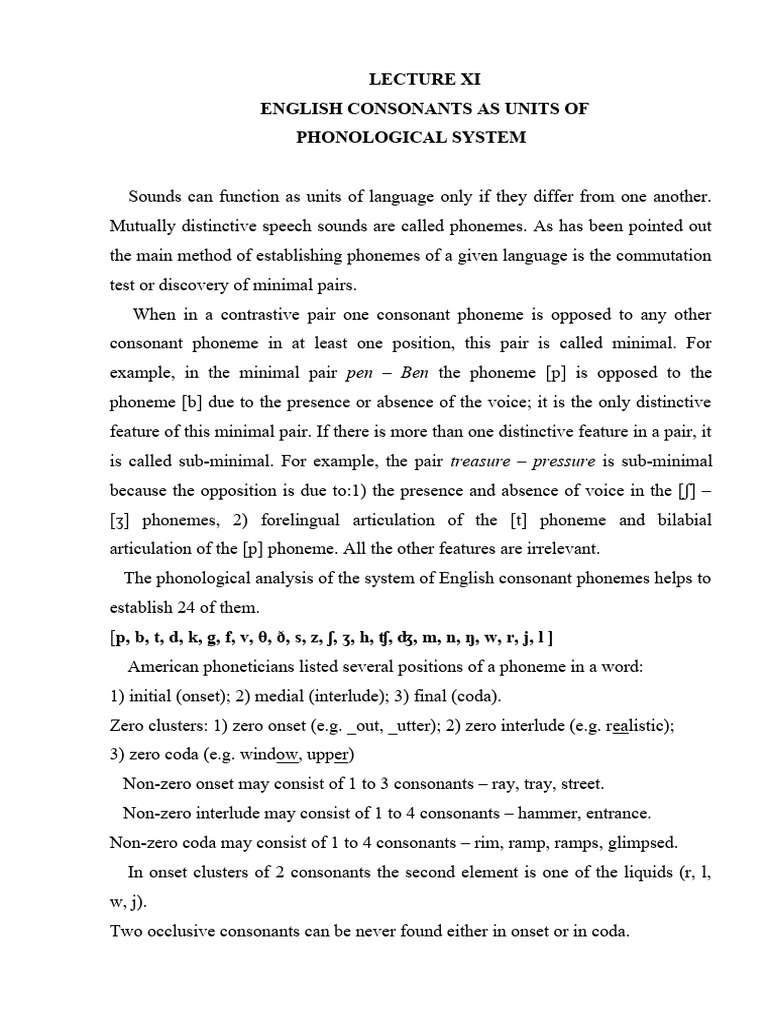 Lecture XI-3 | PDF | Vowel | Phoneme