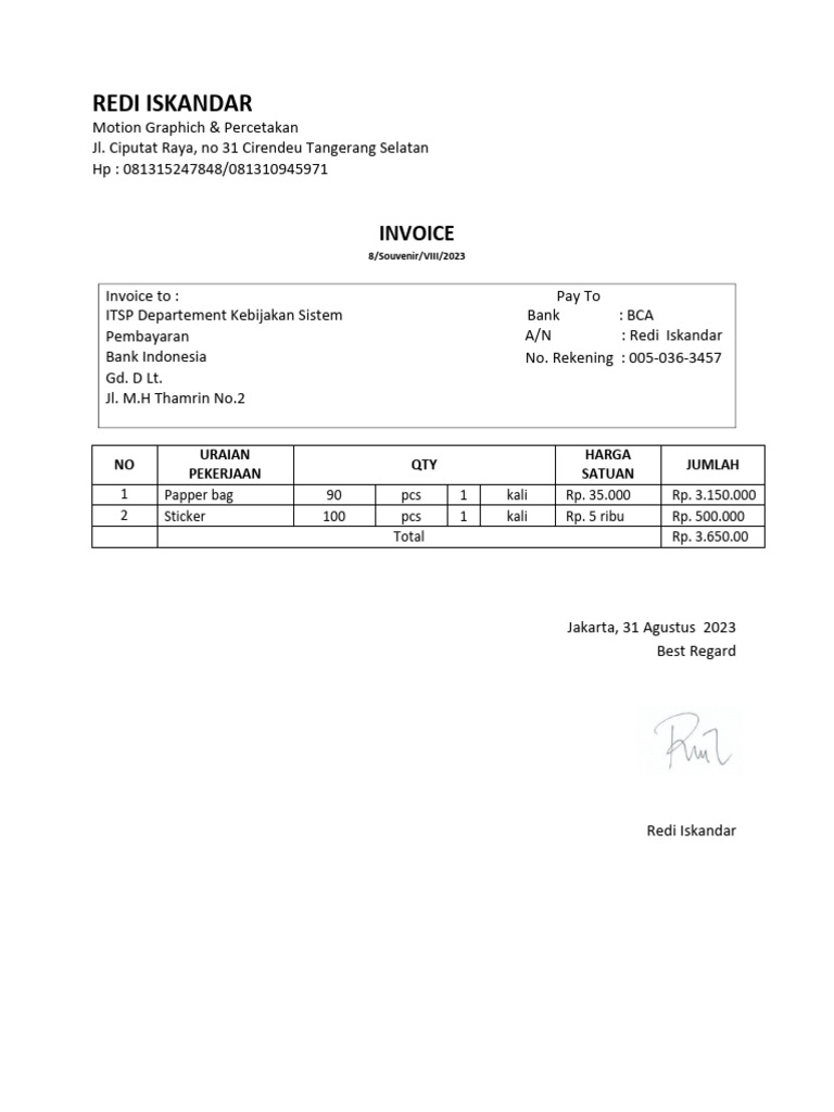 Invoice Papper Bag | PDF