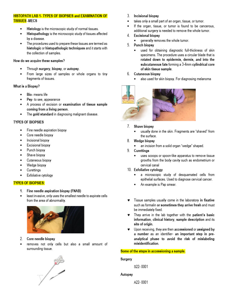 Histopath Biopsies | PDF | Biopsy | Cytopathology