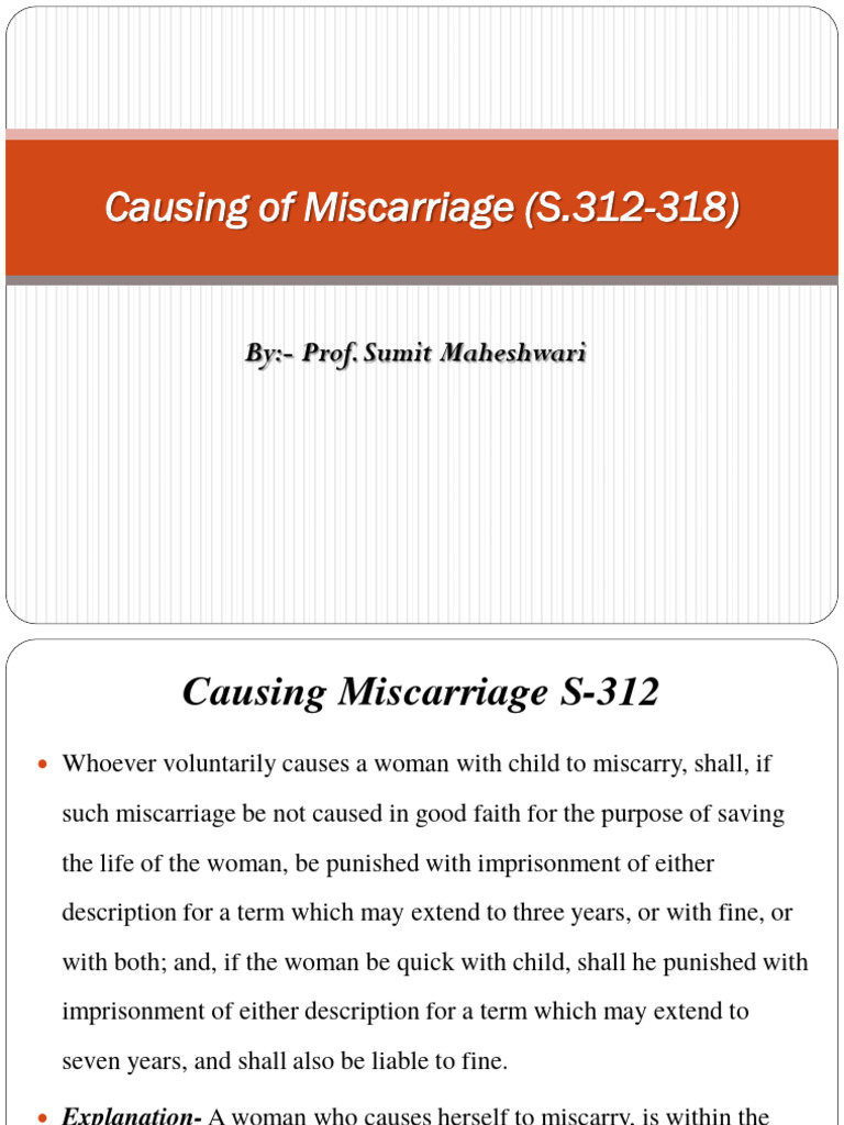 Causing of Miscarriage S-312-318-1 | PDF | Crimes | Crime & Violence