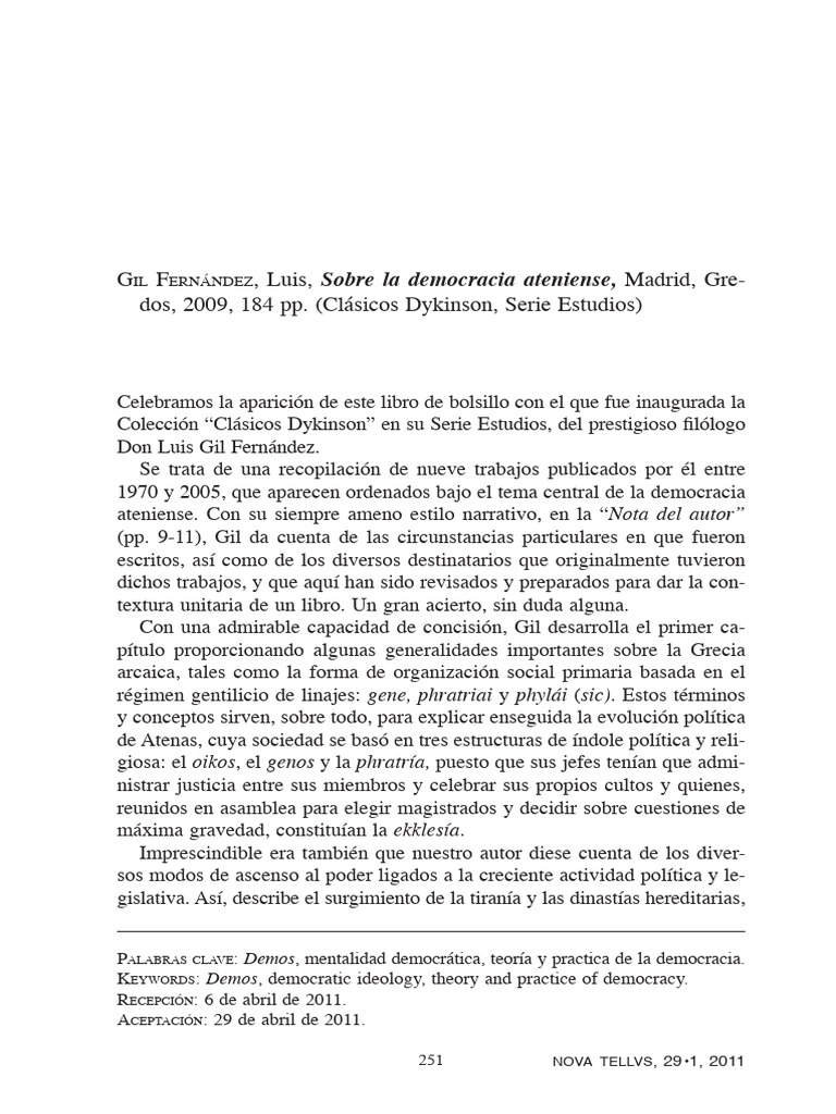 Gil Fernandez Luis Sobre La Democracia A | PDF | Democracia ...