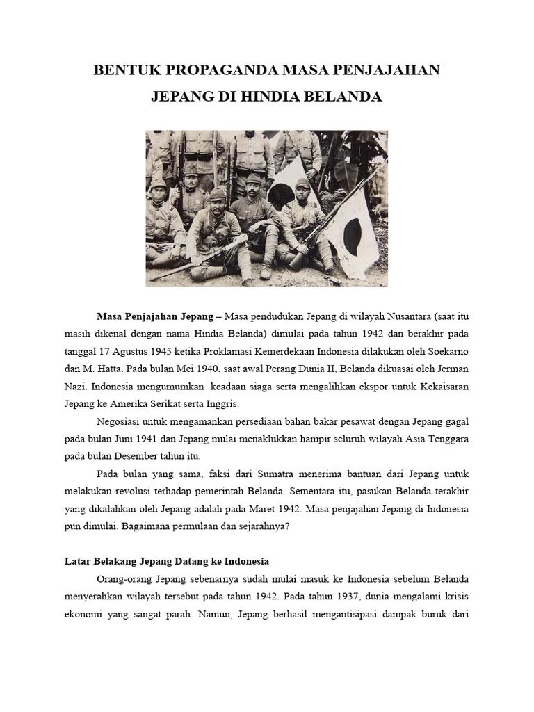 Propaganda Jepang di Hindia Belanda | PDF | Perjalanan